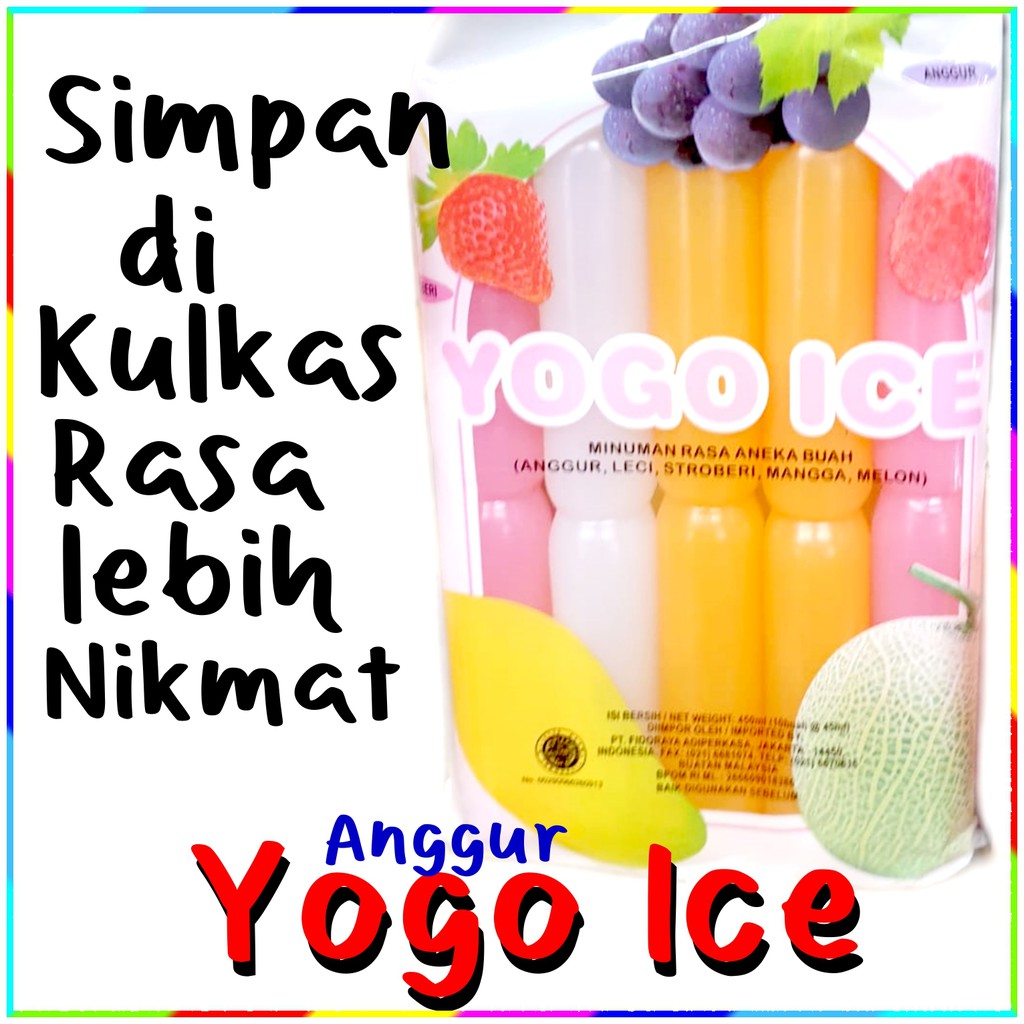 Jual ES LILIN buah YOGO ICE minuman aneka rasa buah ANGGUR isi 5 ...