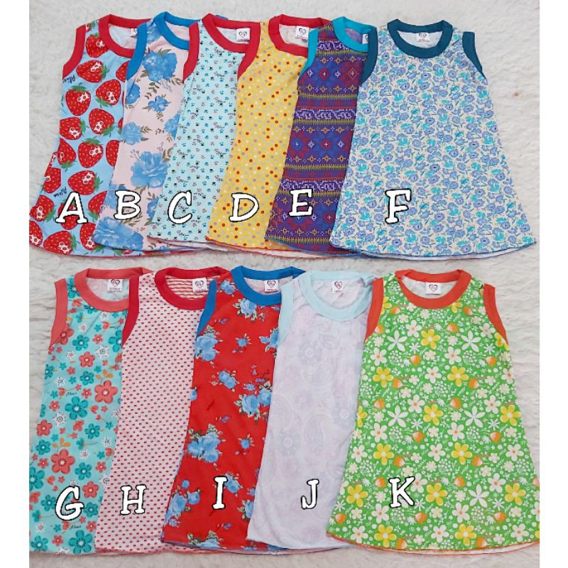 Jual Daster Anak bayi size M (1-2 tahun) Daily dress anak / baju harian ...