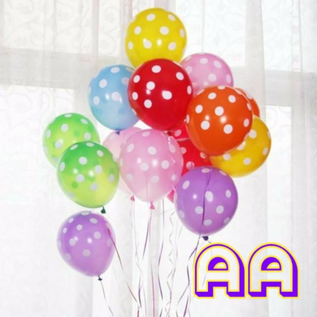 Jual BESAR!! 12" Balon Latex POLKADOT Bulat Kualitas Tebal | Shopee ...