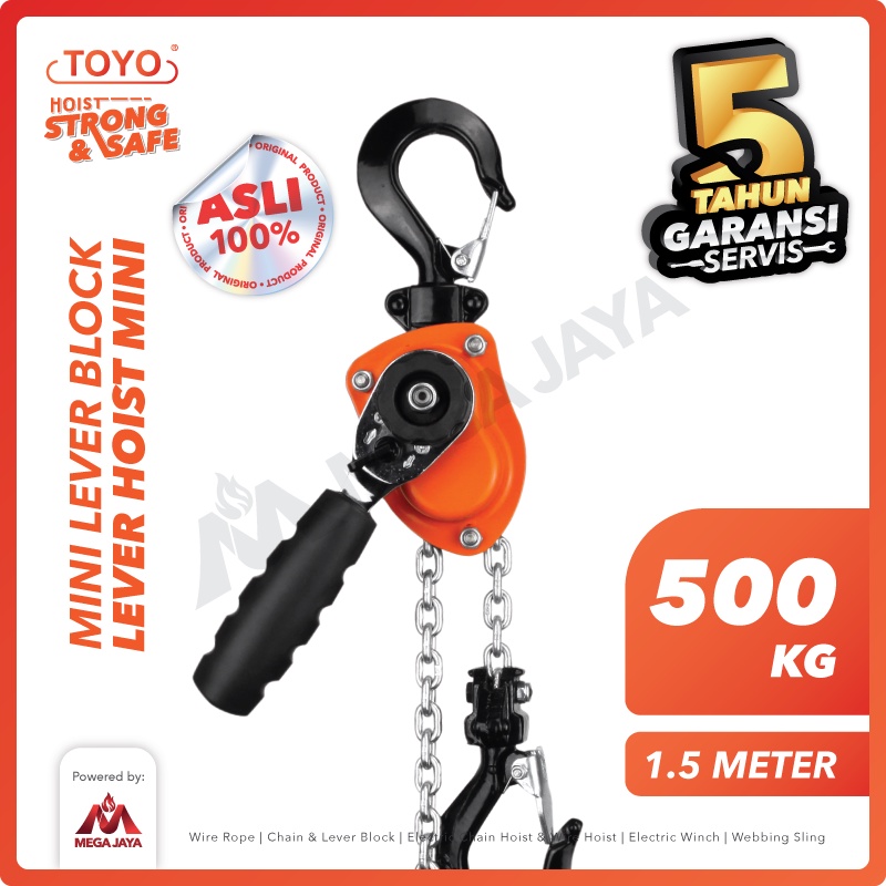 Jual TOYO Mini Lever Block / Lever Hoist 500 Kg x 1.5 Meter | Shopee ...