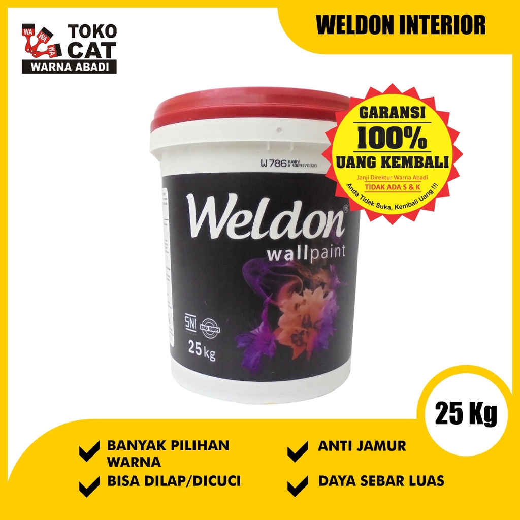 Jual WELDON CAT TEMBOK INTERIOR 25 KG | Shopee Indonesia