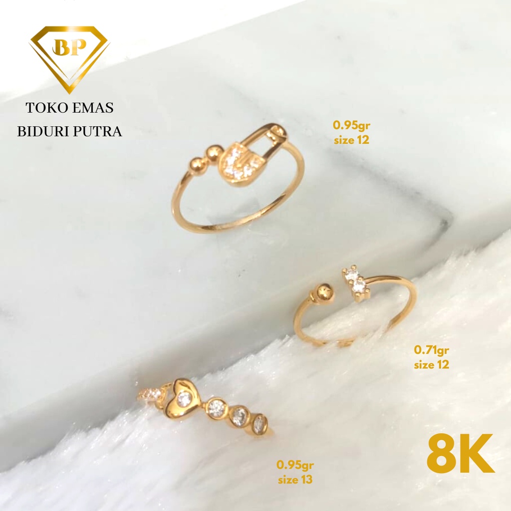 Jual Cincin Solitaire Model Butterfly Perhiasan Emas Asli Kadar 8K/375 ...