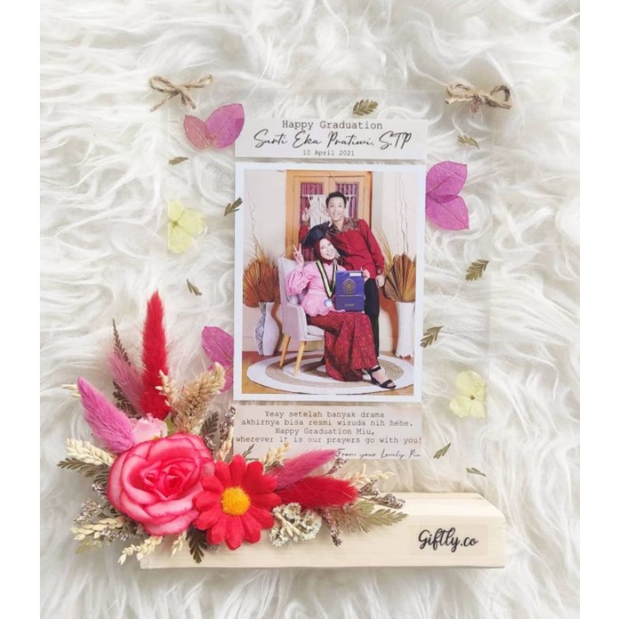 Jual Papan Bunga Akrilik Bunga Kering / Standing Acrylic A5 Pressed ...