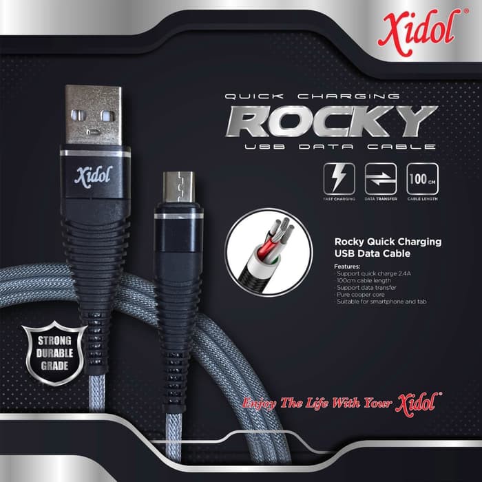 Jual Deskripsi USB CABLE KABEL DATA IDOL ROCKY | Shopee Indonesia