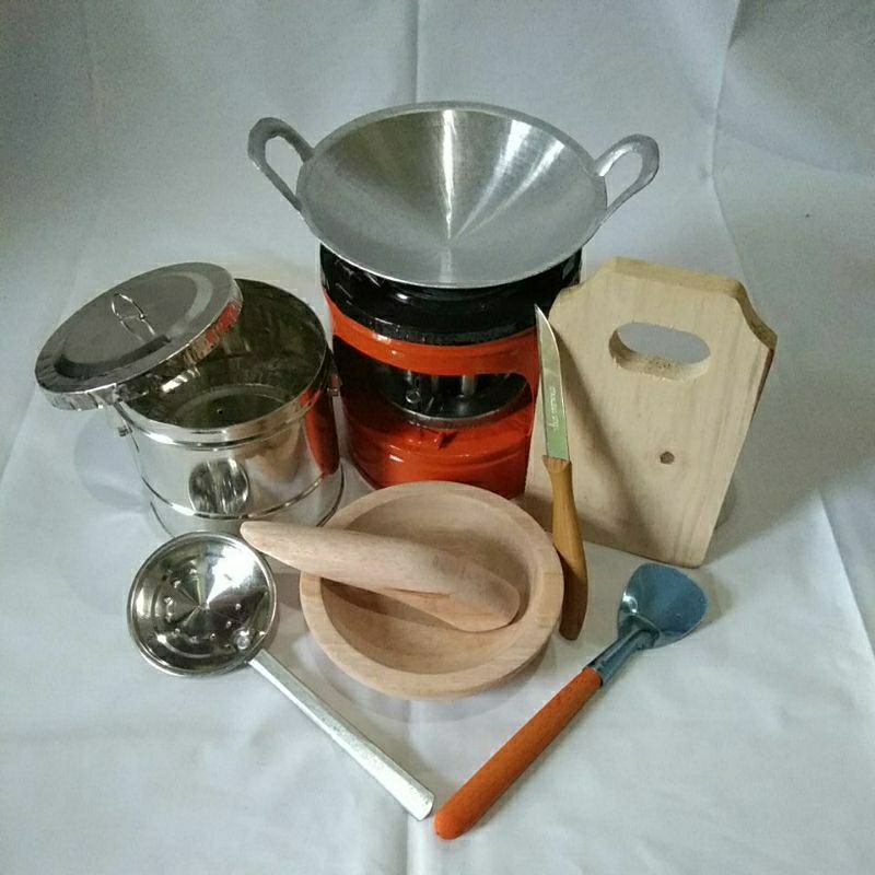 Jual Mainan Anak Masak masakan mini Seri 7a Set kompor ulekan talenan ...
