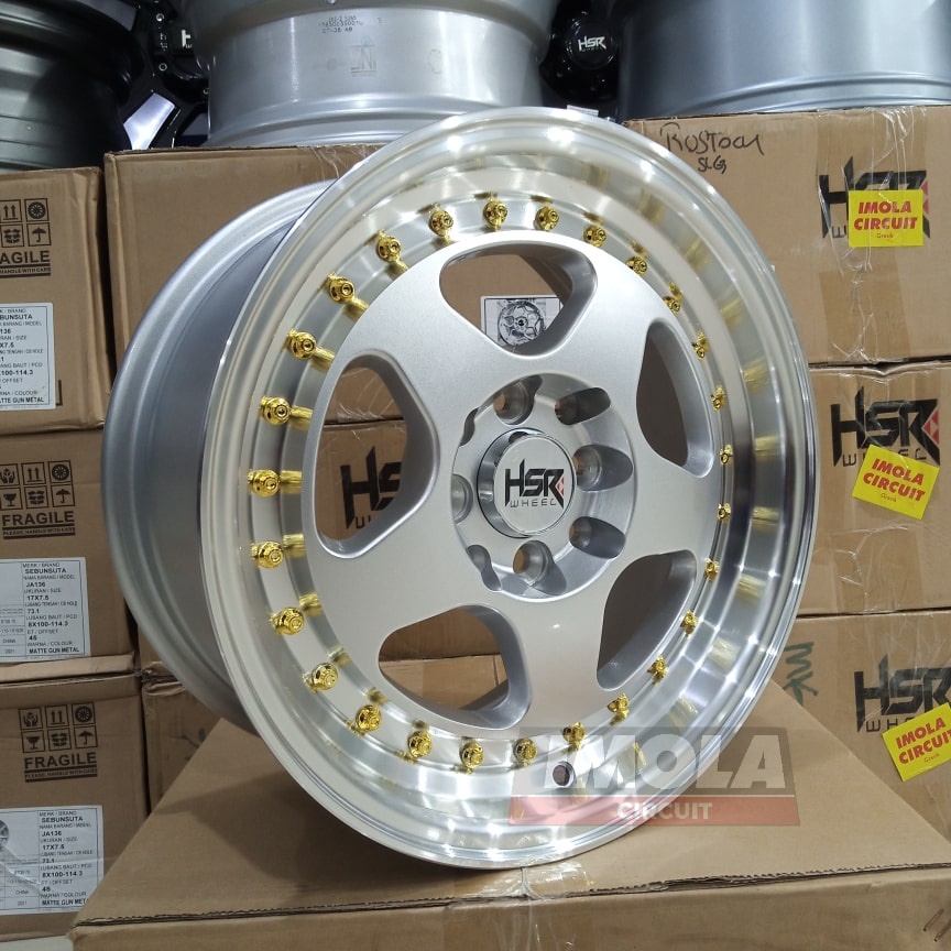 Jual Velg mobil racing celong ring 15 HSR wheel pcd 4x100 dan 4x114,3 lebar 7/85 Silver polis ...