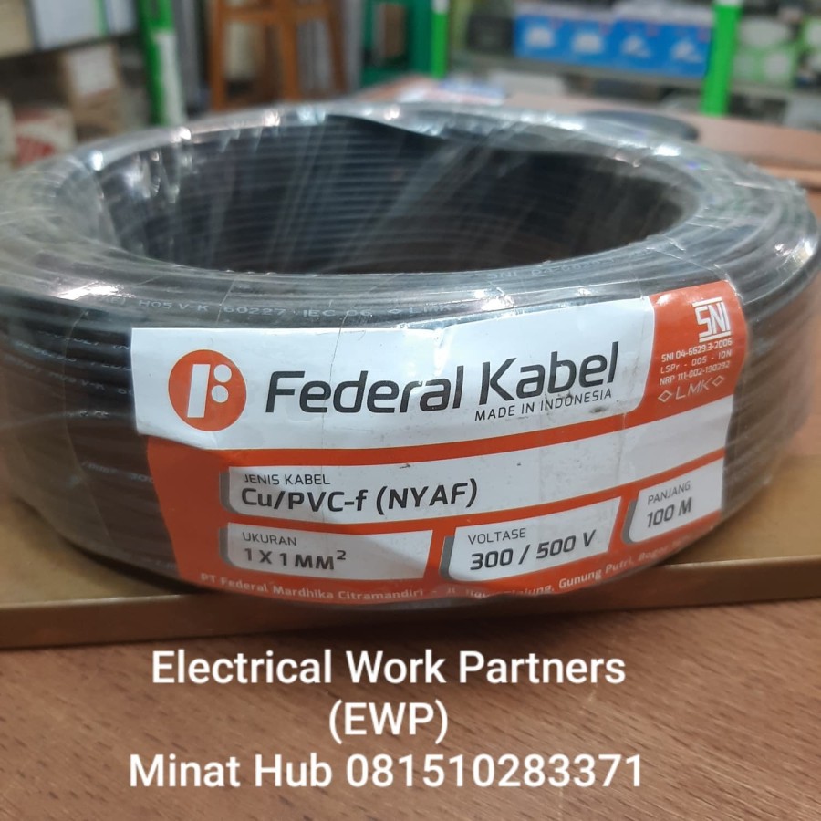 Jual Kabel Cable NYAF 1x1mm FEDERAL 1 Roll 100 Meter!! | Shopee Indonesia