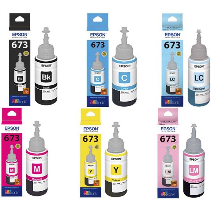 Jual PAKET TINTA EPSON 673 BLACK AND COLOUR (B,C,M,Y,LC,LM) ORIGINAL ...