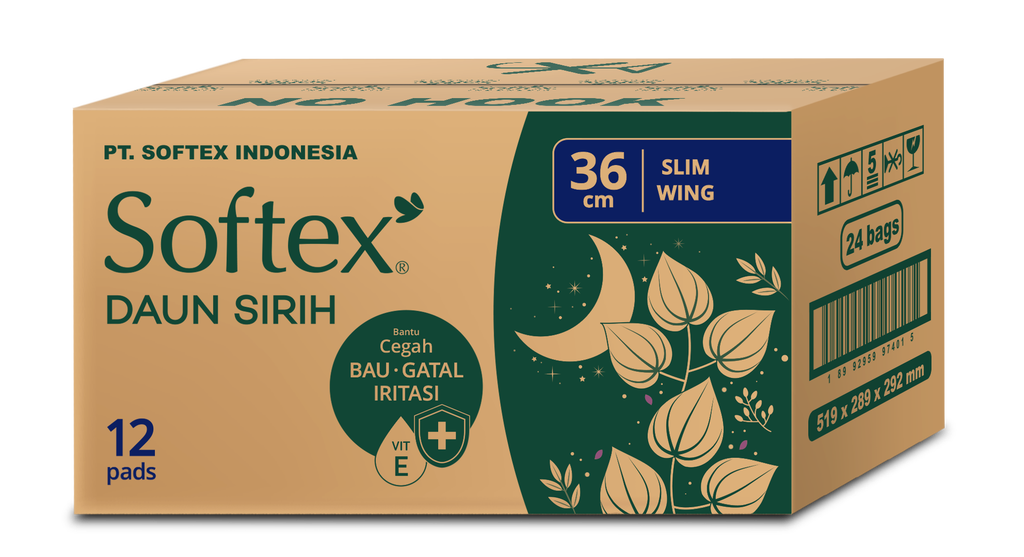Jual [GIFT] Softex Daun Sirih + Vitamin E 36cm 12s - 24 Pack (1 Cartoon ...