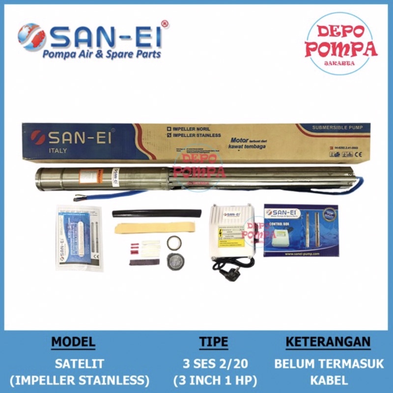 Jual Pompa Air Satelit SAN EI 3 INCH 1 HP (STAINLESS) TANPA KABEL | Shopee Indonesia
