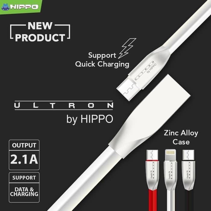 Jual HIPPO ULTRON TYPE C KABEL DATA CHARGER 100CM ORIGINAL PRODUK ...
