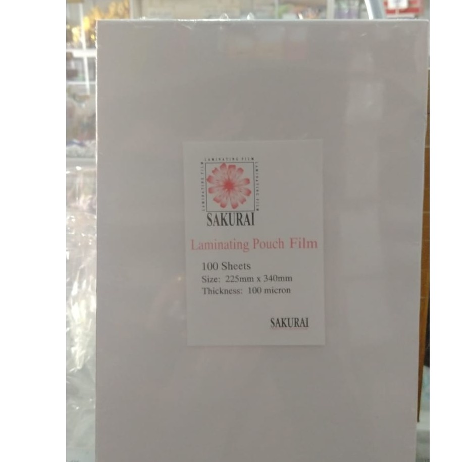 Jual PLASTIK LAMINATING SAKURAI FOLIO / F4 100 MICRON | Shopee Indonesia