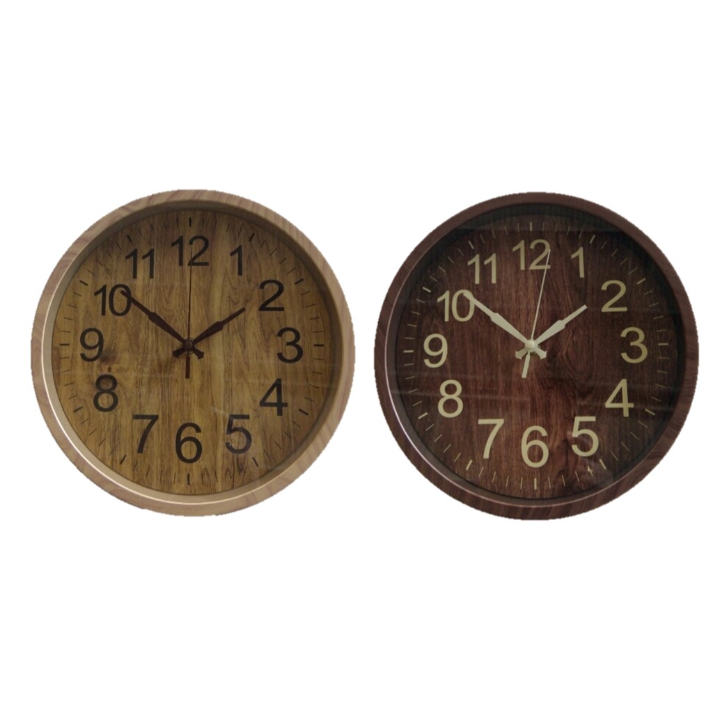 Jual Jam Dinding Bulat Minimalis motif kayu wood ukuran 30cm | Shopee ...