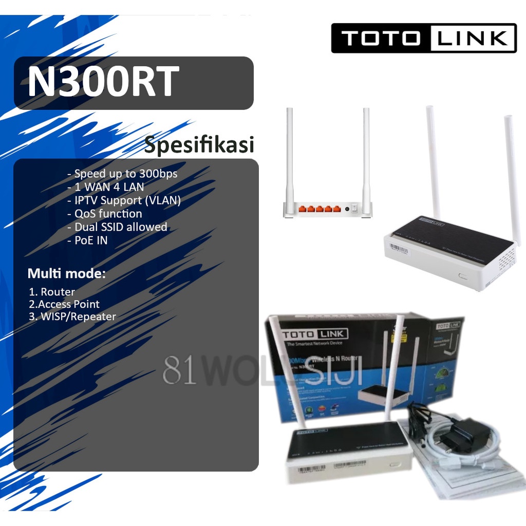 Jual Totolink Wireless Router N300RT 300Mbps 4 port LAN - WISP Support | Shopee Indonesia