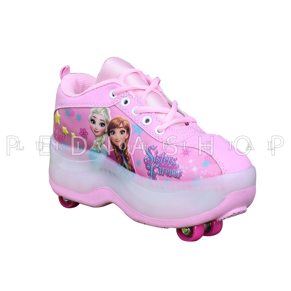 Jual SEPATU RODA ANAK PEREMPUAN RODA 4 KARAKTER DISNEY INCLUDE BOX ...