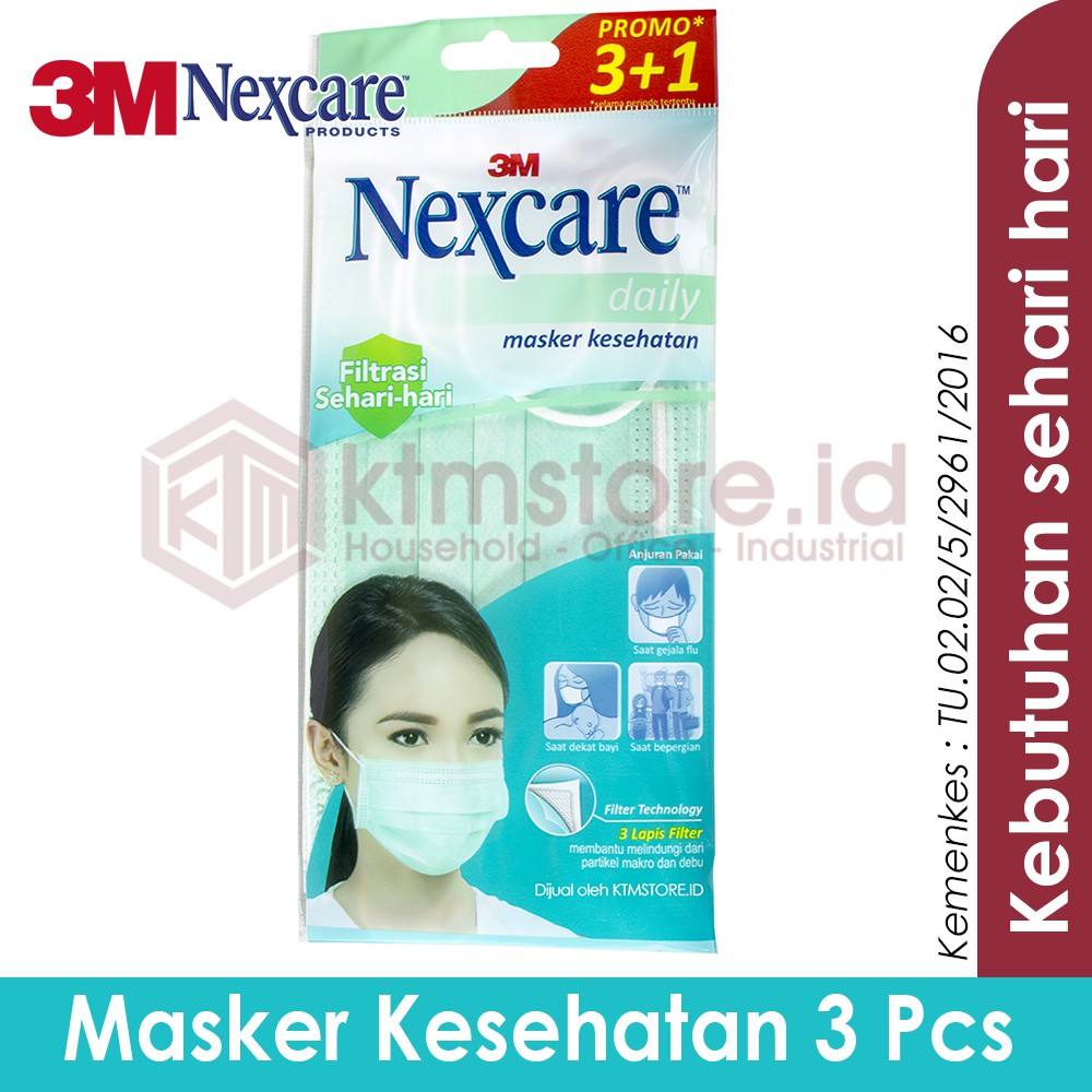 Jual Nexcare 3M Earloop Mask 3 Pcs - Masker Kesehatan M-20 | Shopee ...