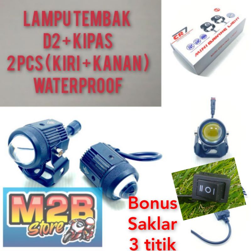 Jual Lampu Tembak Laser D2 CR7 mini LED higt Low Putih Kuning Nmax ...