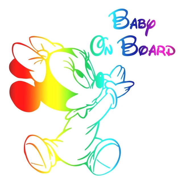 Jual STICKER STIKER MOBIL STIKER MICKEY MOUSE BABY ON BOARD BABY GIRL ...