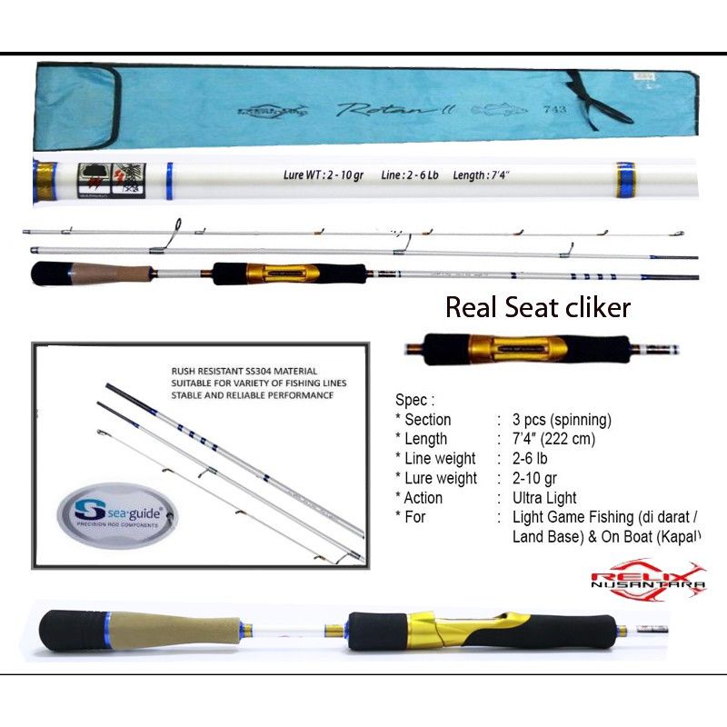 Jual Joran Relix Nusantara Rotan II 743 Ultralight Travel Rod 3 Section ...