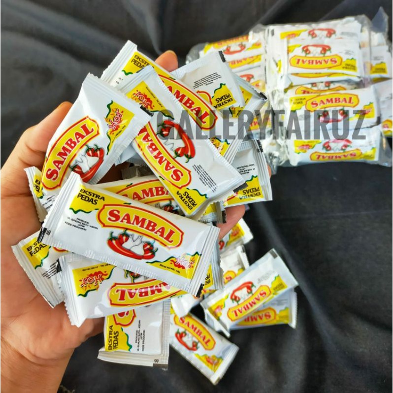 Jual (galleryfairuz) SAOS SAMBAL SACHET EXTRA HOT isi 25pcs (white ...