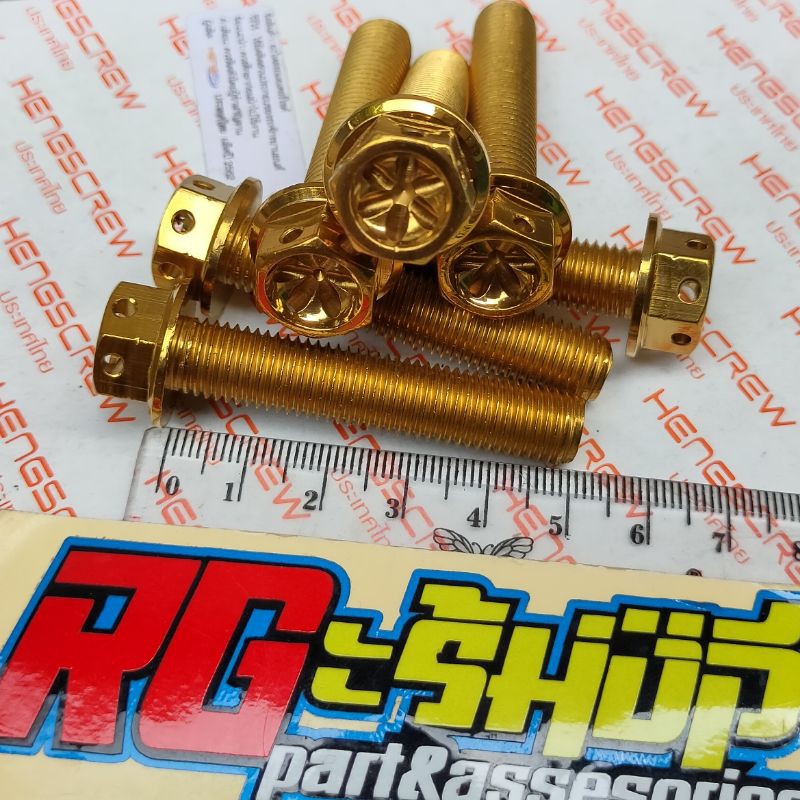 Jual baut probolt stainless gold flower M10x50 10x50 drat 14 panjang ...