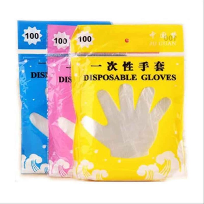 Jual Sarung Tangan Plastik Sekali Pakai isi 100 Disposable Plastic Gloves | Shopee Indonesia
