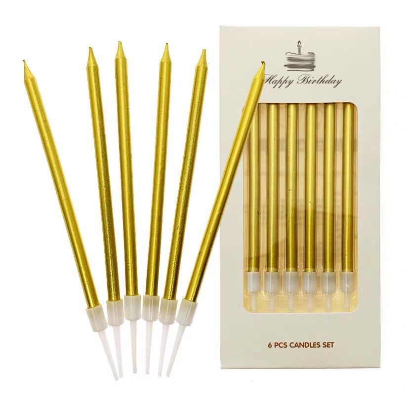 Jual Lilin Ulang Tahun Panjang Metalik Gold | Shopee Indonesia