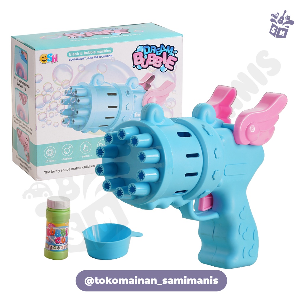 Jual Mainan Bubble Gun 10 Mata/ Mainan Bubble Gun Elektrik/ Gelembung ...