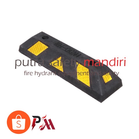 Jual JUAL WHEEL CHOCK STOPPER RUBBER REFLECTIVE KUNING SIZE 55 X 15 X 8 ...