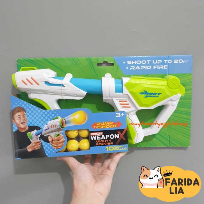 Jual Toys Kingdom Cruzer Mighty Popper Rapid Fire Foam Ball Blaster Gun ...
