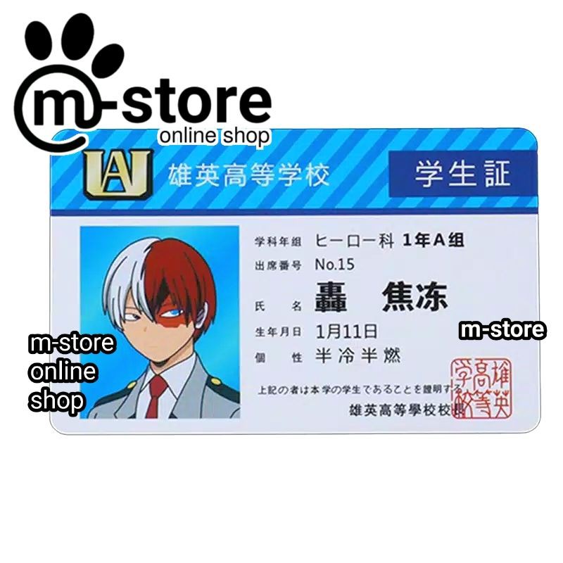 Jual my hero academia shoto todoroki student id card | Shopee Indonesia