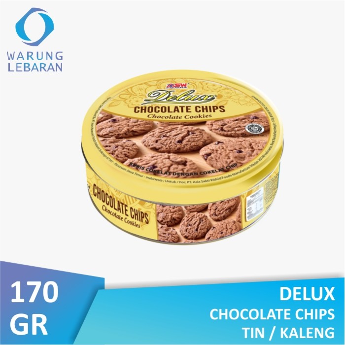 Jual Delux Chocolate Chips Tin 170 GR - Biskuit Kaleng Lebaran | Shopee ...