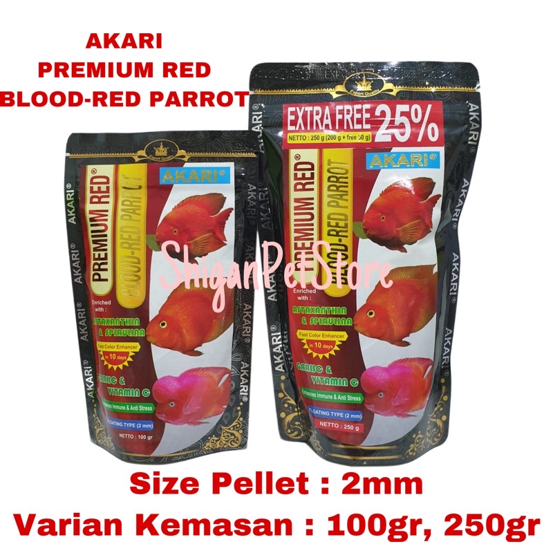 Jual AKARI PREMIUM RED BLOOD-RED PARROT Makanan / Pakan Pelet Ikan ...