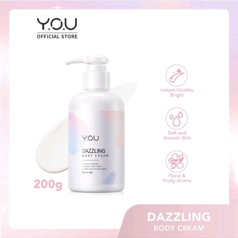 Jual YOU Dazzling Tone Up Body Cream (Kulit Cerah Seketika) | Shopee ...