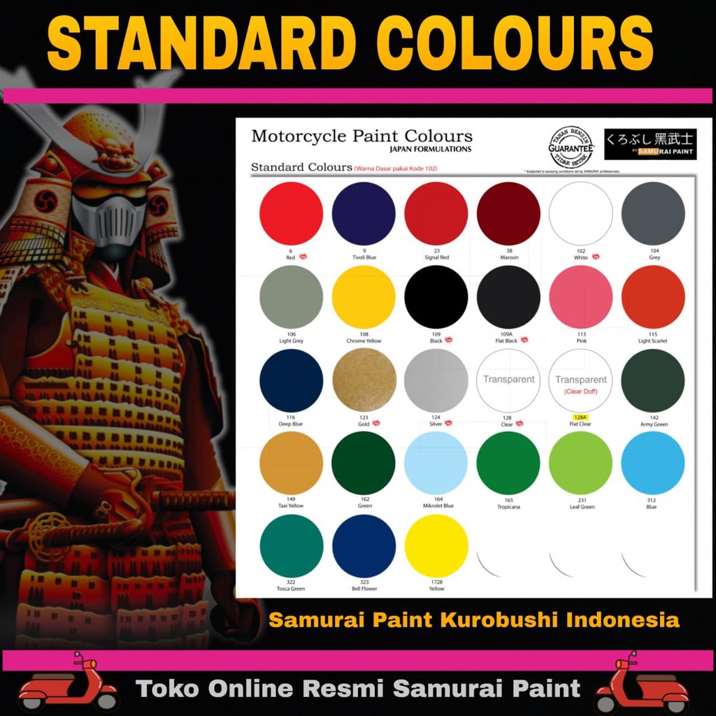Jual Samurai Paint Standard Colours High Quality JAPAN FORMULATIONS ...