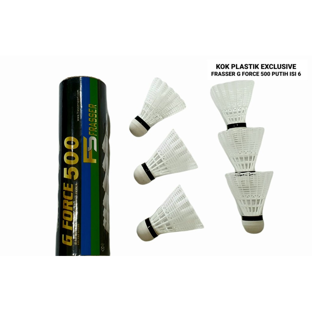 Jual Frasser Kok Shuttlecock Badminton G Force 500 Putih Plastik isi 6 ...