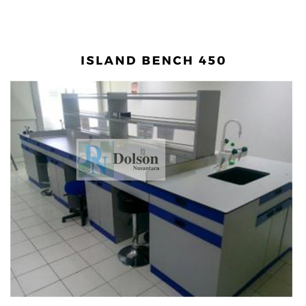 Jual Island Table Bench Meja Tengah Laboratorium 450 Phenolic with Sink ...