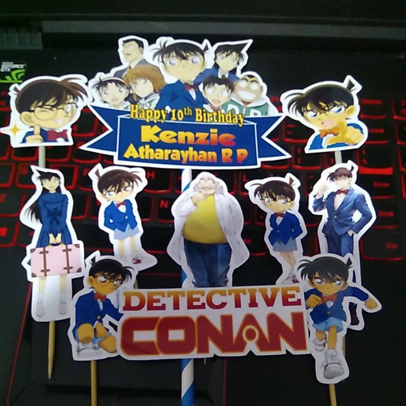 Jual cake topper hiasan kue detektif konan conan detective | Shopee ...