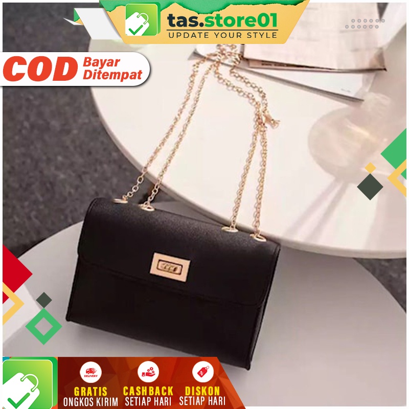 Jual Tas Selempang Wanita Tali Rante Pomona Simple Elegan Korean Style Kekinian Slempang Rantai ...