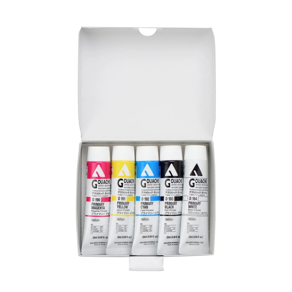 Jual Holbein Acryla Gouache - Primary Colors Set of 5 x 20ml | Shopee ...