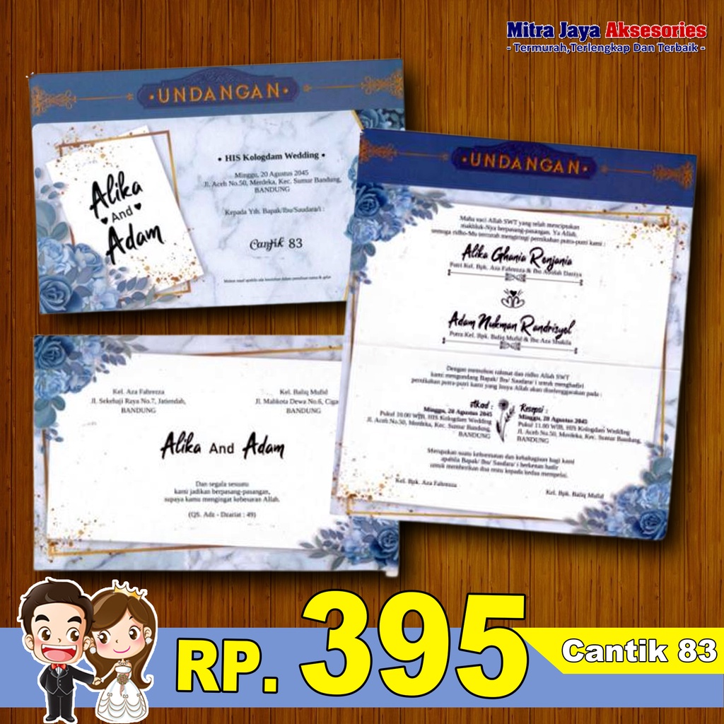 Jual Blangko undangan atau kertas undangan pernikahan merek CANTIK 83 ...