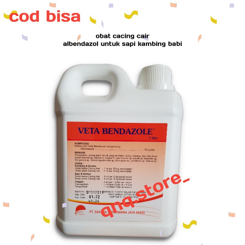Jual veta bendazol obat cacing cair sapi kerbau kuda kambing domba ...