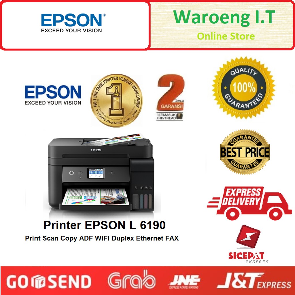 Jual Printer EPSON L6190 Scan Copy WIFI ADF Duplex Ethernet WIFI Direct ...