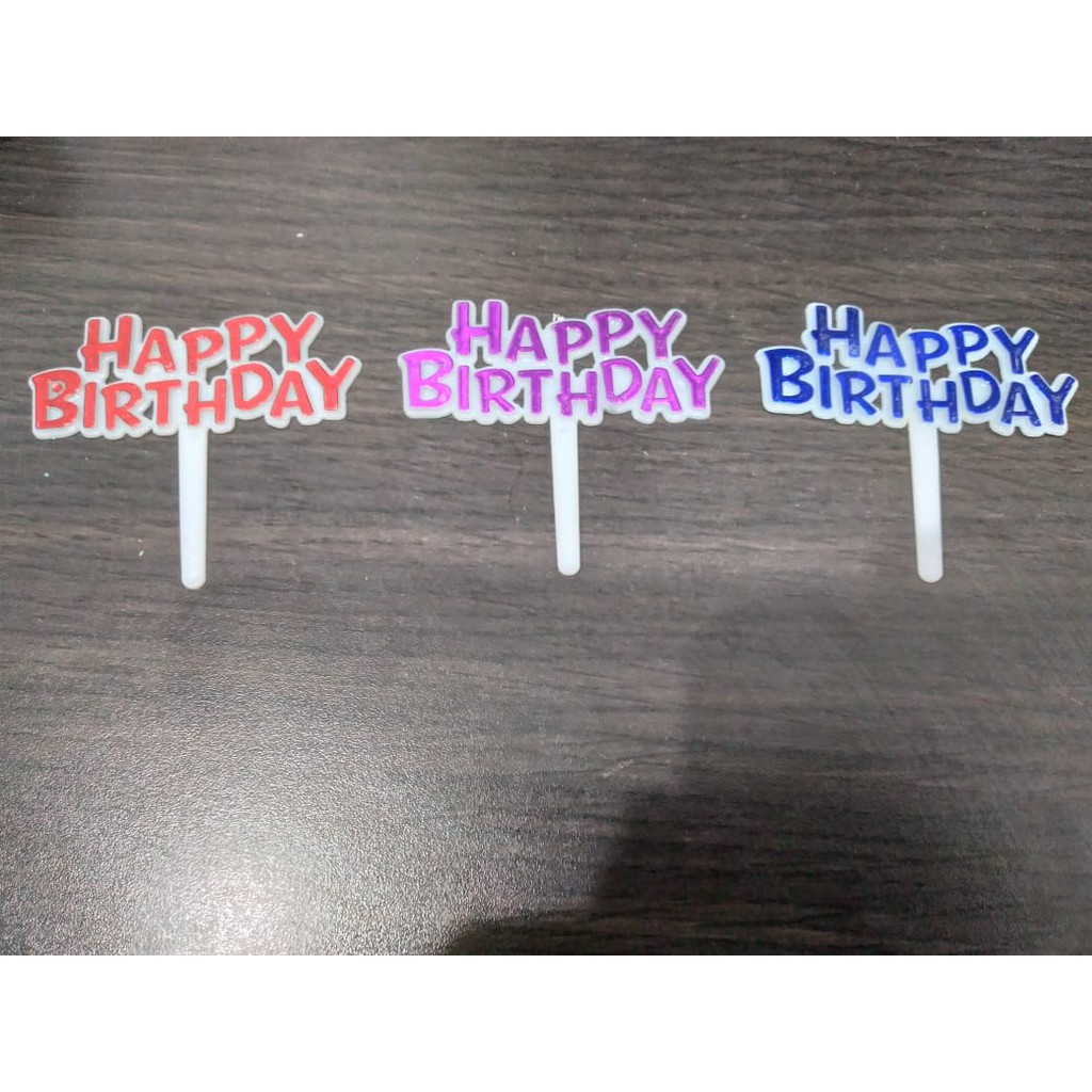Jual Topper Tulisan HBD Per 100 Warna /Cake Topper /Hiasan Kue | Shopee ...