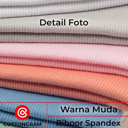 Jual Cottongram Kain Rib Bur Cotton Spandex Seri Warna Muda Per 200 ...