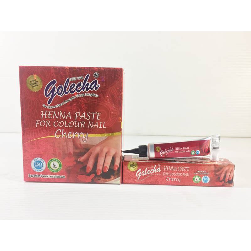 Jual Golecha Henna Paste For Colour Nail Cherry (Per Box) | Shopee ...