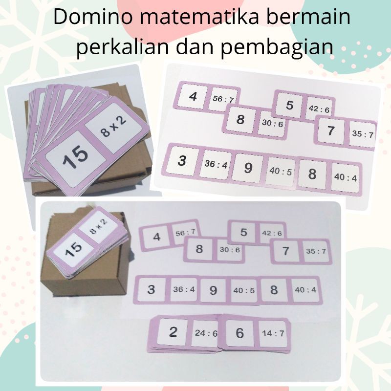 Jual 2 Set Flash Card Domino Matematika Perkalian dan Pembagian ...