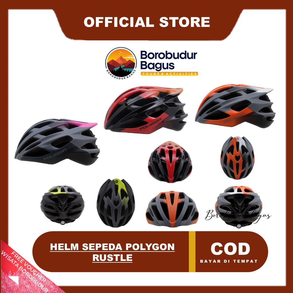 Jual HELM SEPEDA POLYGON RUSTLE PINK X CAIRBULL ORANGE | Shopee Indonesia
