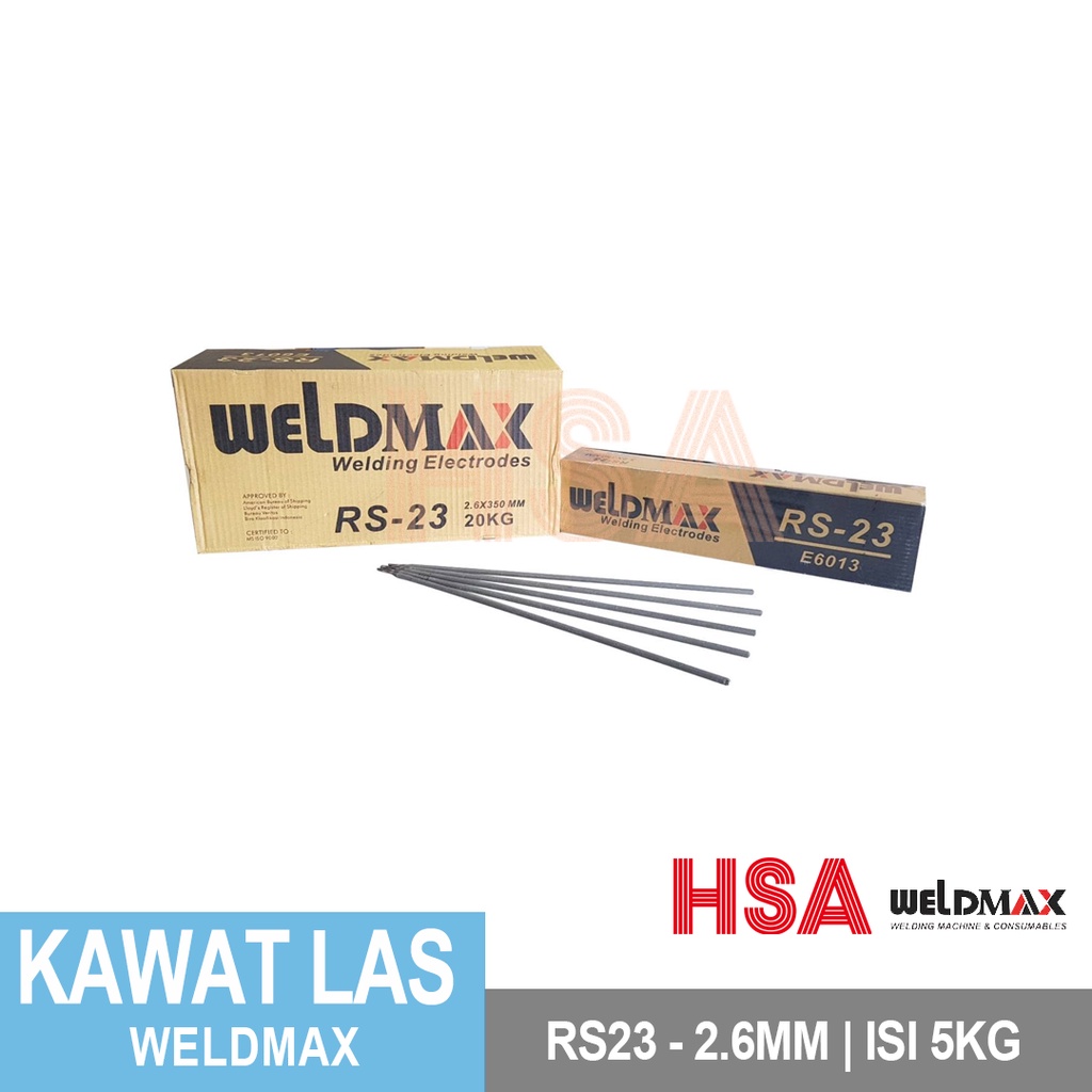 Jual KAWAT LAS WELDMAX STICK RS-23 E6013 2.6 MM | ISI 5KG | Shopee Indonesia