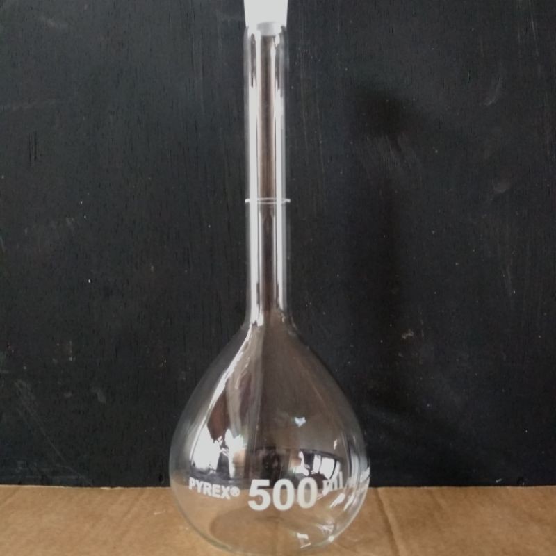 Jual volumetric flask/labu ukur 500 ml pyrex | Shopee Indonesia